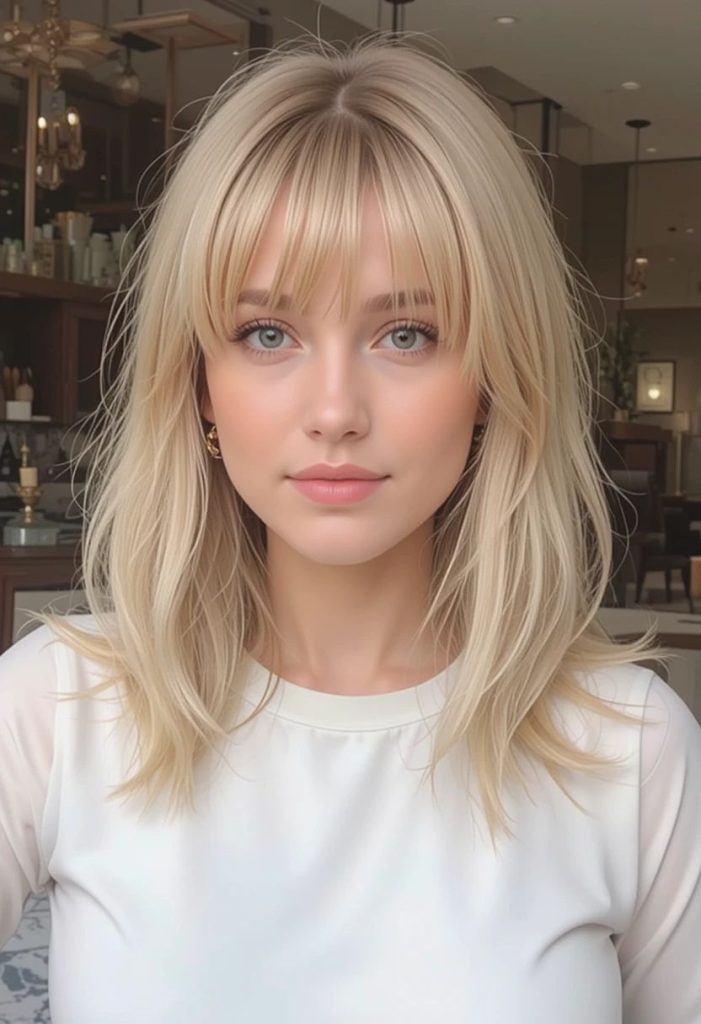 30 Amazing Medium Length Hairstyles with Bangs for a Fresh Makeover