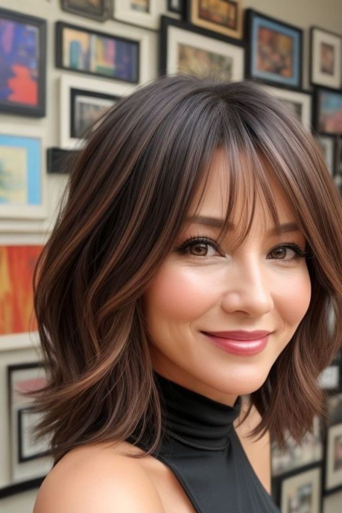 12 Trendiest Medium Length Hairstyles with Wispy Bangs